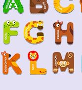 Amazon.com: Large Size Magnetic Letters, Cute Animal Alphabet ABC ...