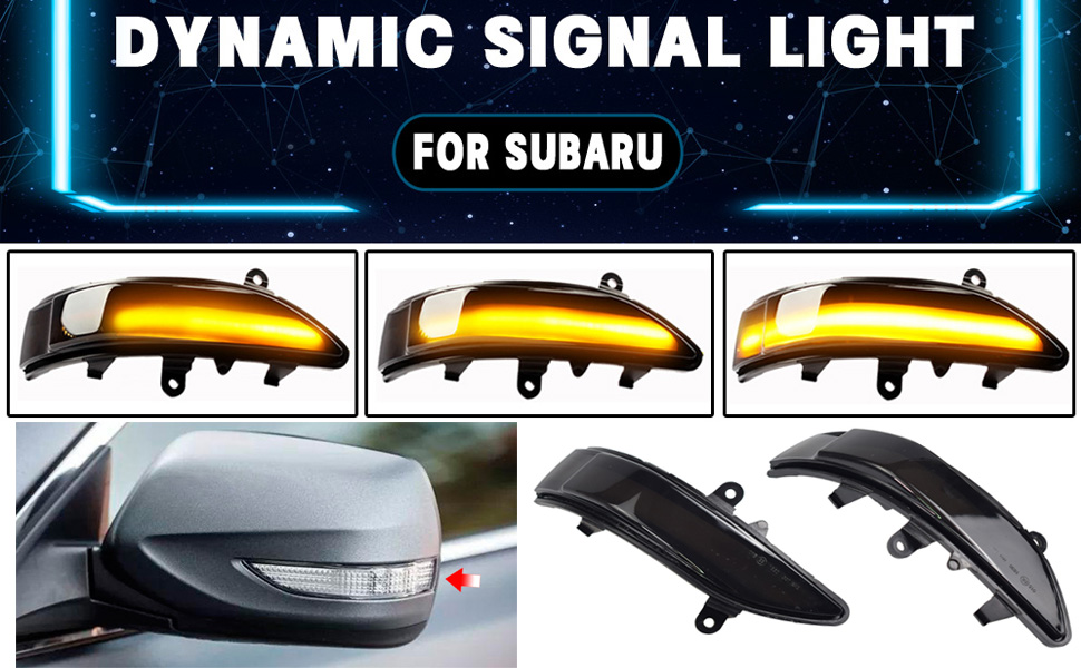 Amazon.com: Hacreyatu Dynamic LED Side Mirror Sequential Turn Signal Light Indicator For Subaru ...