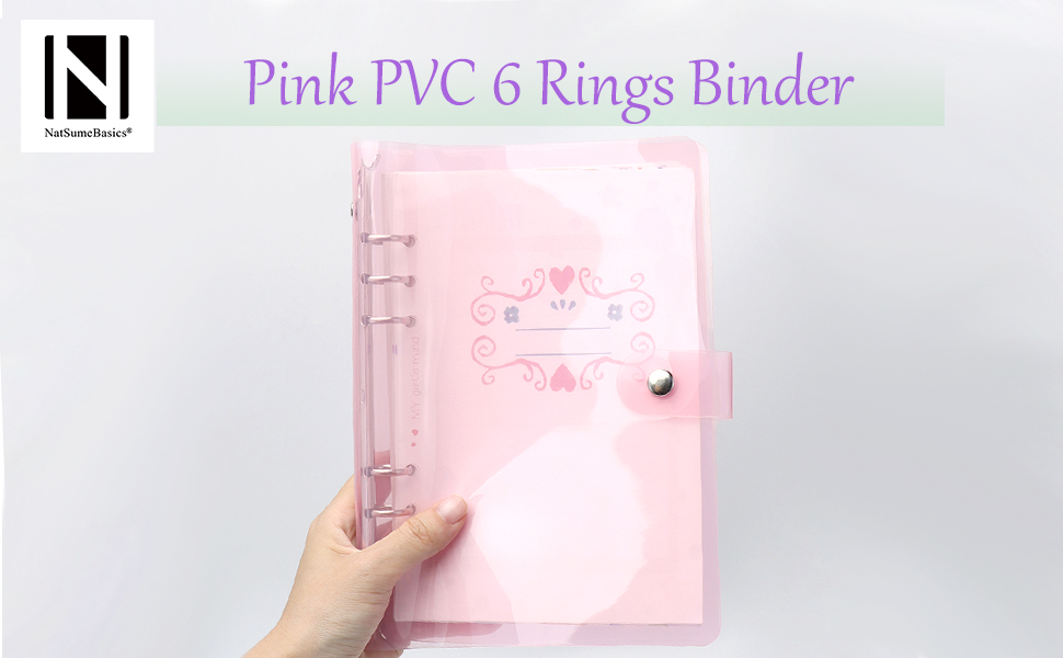Amazon.com : NatSumeBasics Pink A6 PVC Planner Cover & Notebook ...