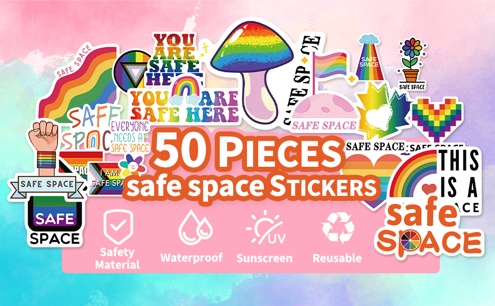 Amazon.com: 50PCS Safe Space Stickers,LGBTQ Pride Stickers,Laptop ...