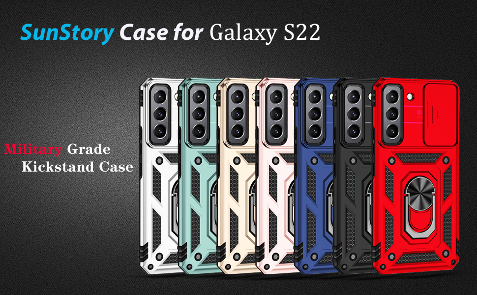 Amazon.com: SunStory Phone Case for Samsung Galaxy S22 5G Case with HD Screen Protector & Slide ...