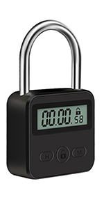 Metal Timer Lock, 99 Hours Max Timing Lock with LCD Display, Multi-Function Electronic Timer ...