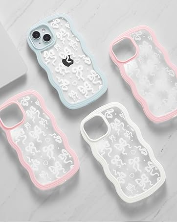 Amazon.com: QLTYPRI for iPhone 13/iPhone 14 Case, Curly Wave Frame Clear Phone Case with ...