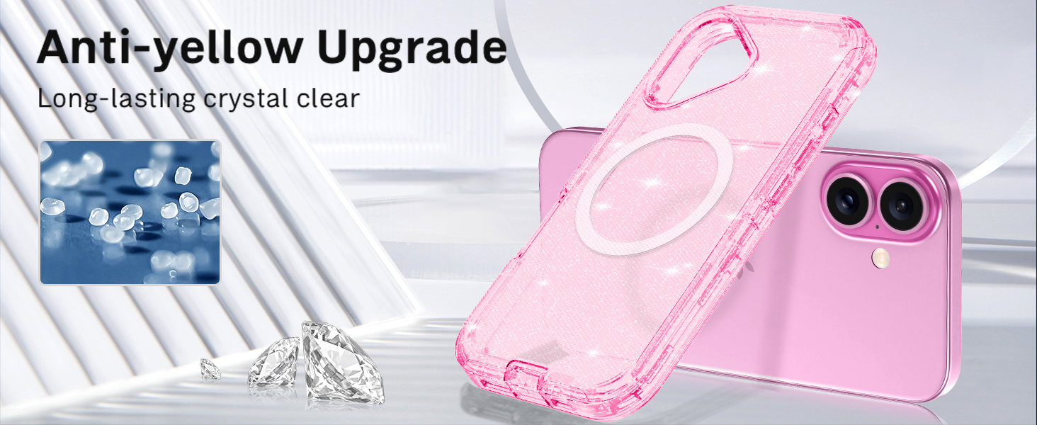 Amazon.com: I-HONVA for iPhone 16 Plus Case Clear [Non Yellowing] [Compatible with MagSafe ...