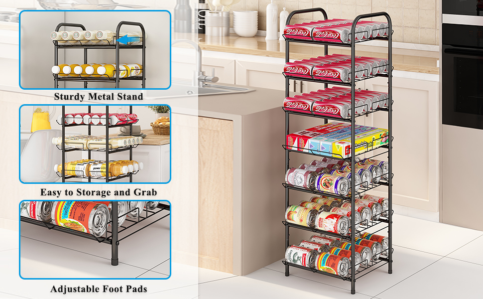 Amazon.com: GILLAS 3 5 6 7 8 Tier Drink Organizer, Water Bottle Organizer, Metal Beverage Can ...
