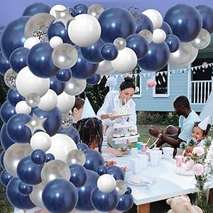 Amazon.com: iLaFm 151pcs Navy Blue Silver Balloons Garland Arch Kit for Graduation Class of 2023 ...