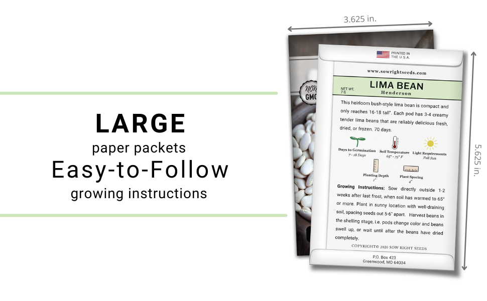 Amazon.com : Sow Right Seeds - Bush Henderson Lima Bean Seeds for ...