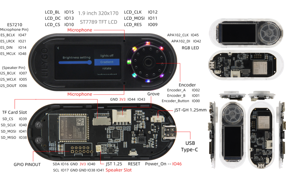 Lilygo T Embed Esp32 S3 Ttgo Development Board Custom Control Panel Macro Knob