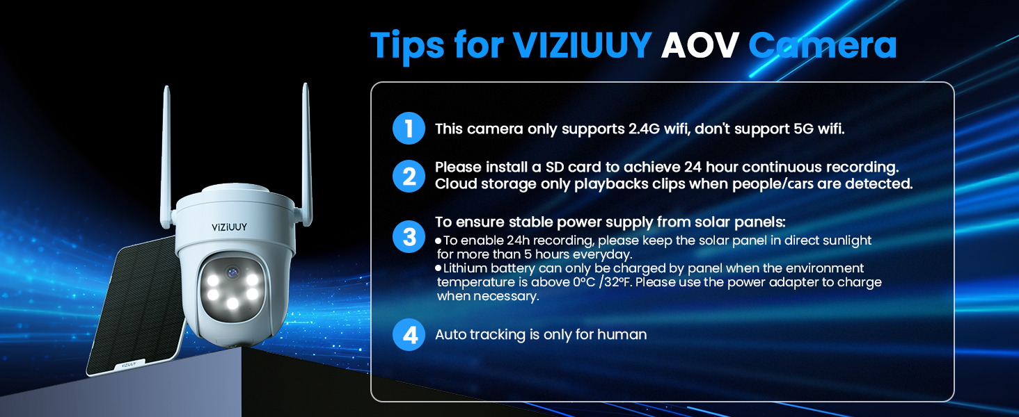 Amazon.com : VIZIUUY AOV Security Camera, 2K Continuous Recording Security Cameras Wireless ...