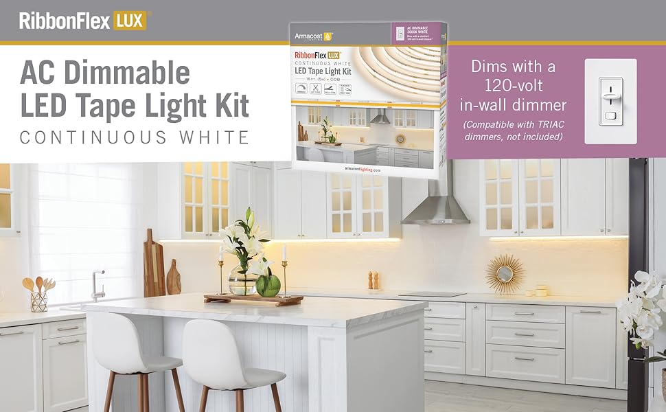 Amazon.com: Armacost Lighting RibbonFlex LUX AC Dimmable White COB LED ...