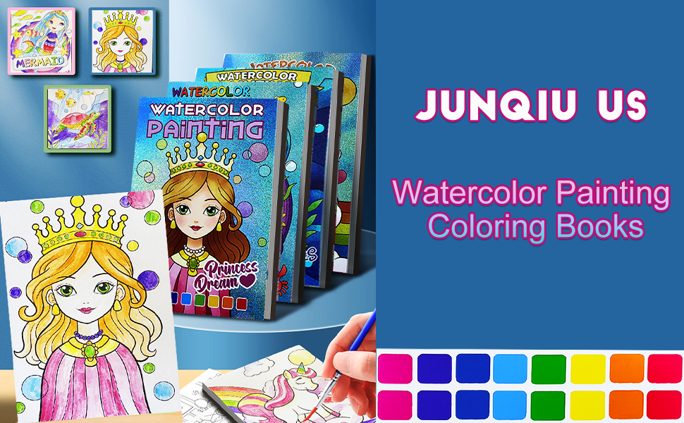 Amazon.com: JUNQIU Water Color Paint Sets for Kids, Watercolor Painting ...