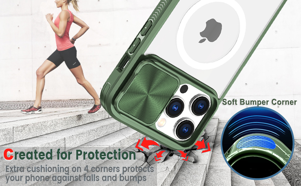 Amazon.com: WATEFULL Clear Case Compatible with iPhone 14 Pro Max MagSafe with Sliding Lens ...