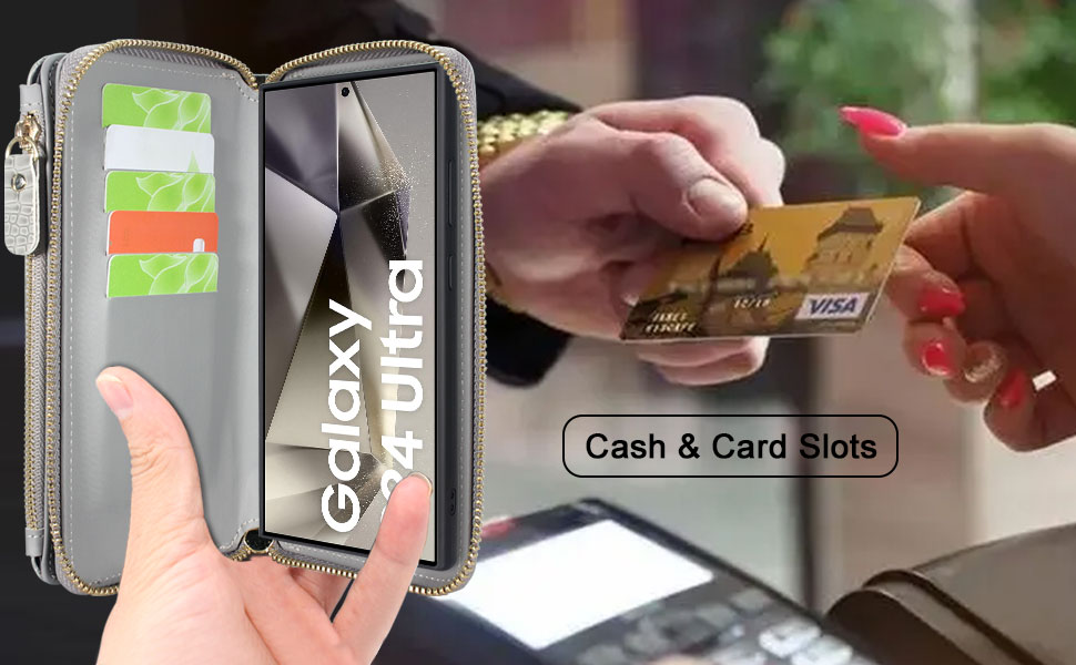 Amazon.com: Harryshell Compatible with Samsung Galaxy S24 Ultra 5G Case Wallet Detachable Phone ...