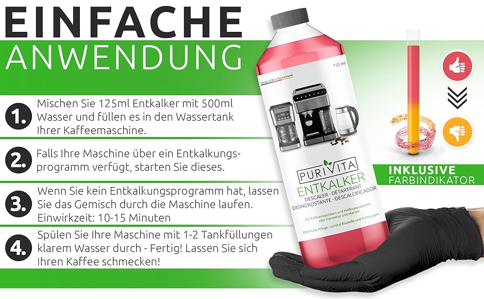 Amazon.de: Purivita - Universal Entkalker 750 ml für Kaffeevollautomaten - Für alle bekannten ...