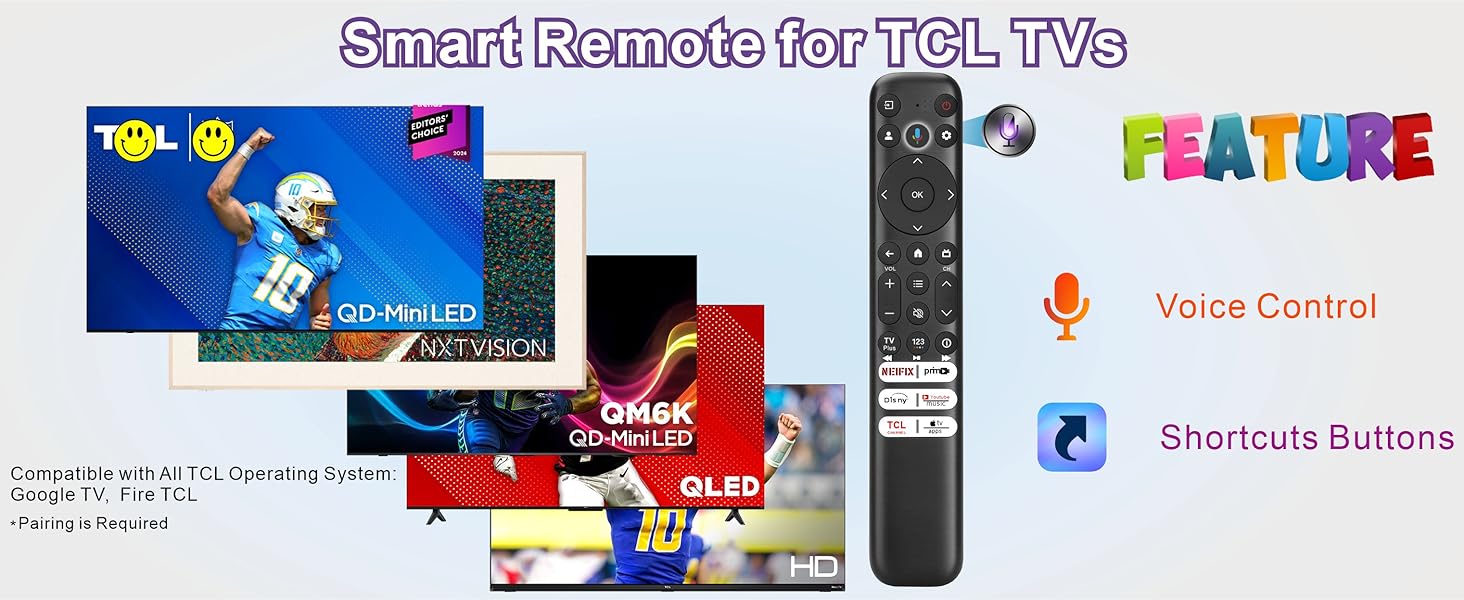 Amazon.com: B BraiNice Universal Remote for All TCL TV Remote ...