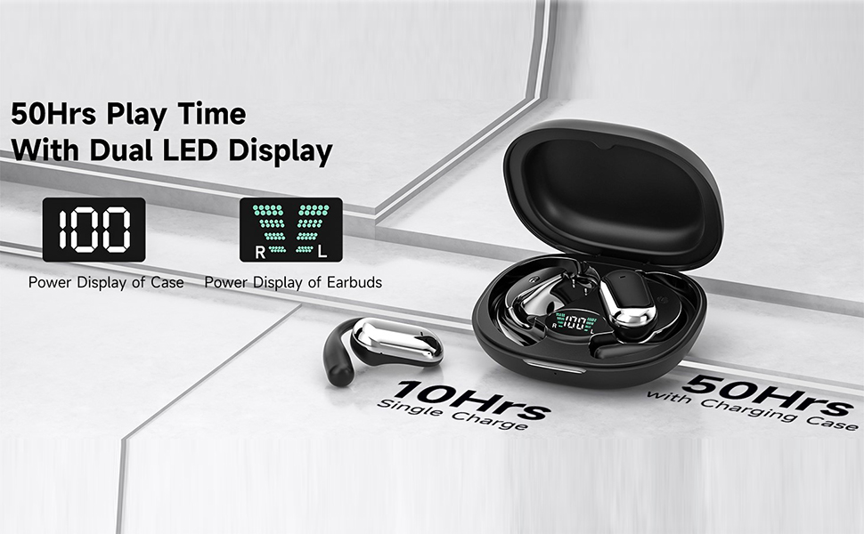 Amazon.com: Open Ear Bluetooth 5.4 Headphones, Wireless Earbuds Sport ...