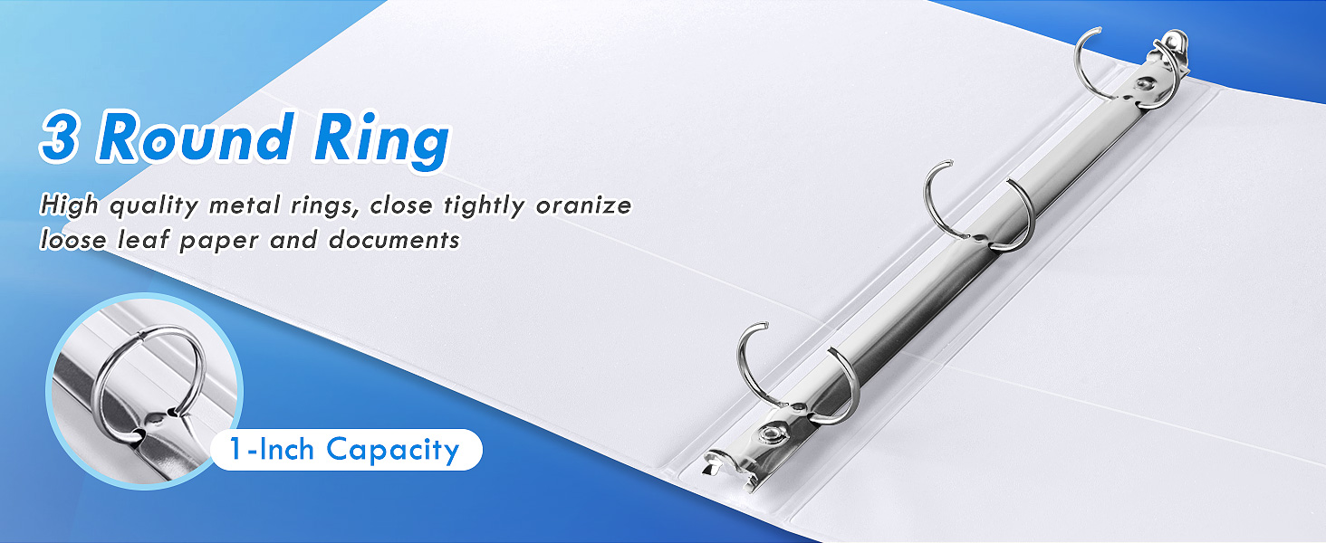 Amazon.com : 1 Inch Binders 3 Ring - Basic Binder with 2 Interior ...