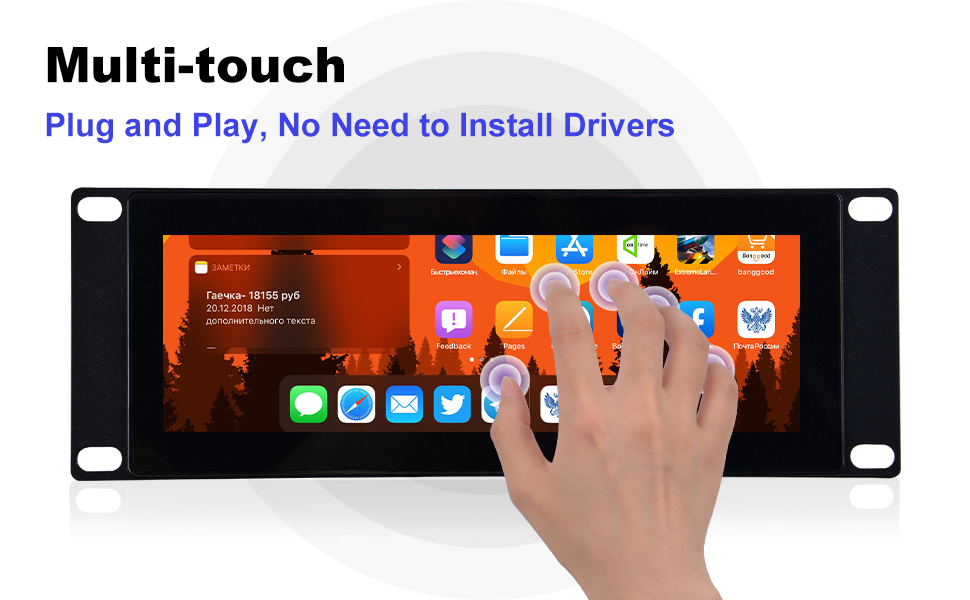 Amazon.com: GeeekPi 7.84 inch 1280x400 LCD Touch Screen 2U Rack Mount Monitor for DeskPi ...