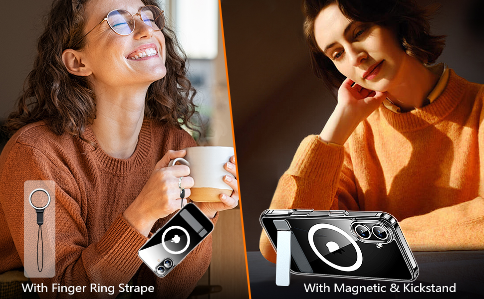 Amazon.com: xiwxi for iPhone 16 Case with Kickstand,[Compatible with Magsafe][1*Screen Protector ...