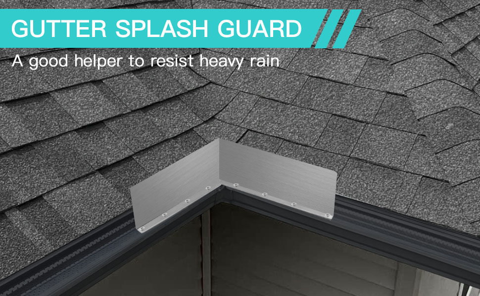 2 Pcs Gutter Valley Splash Guards, Diverter Roof Rain Diverter, Heavy ...