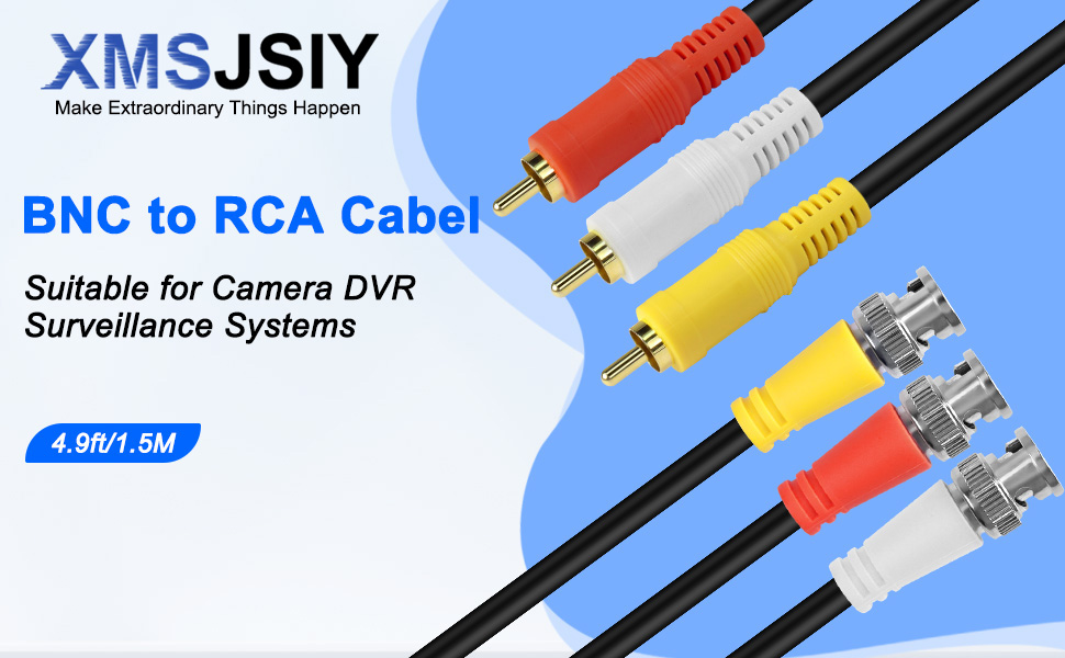 Amazon.com: XMSJSIY BNC to RCA Video Audio Cable Coaxial Cable 3 BNC Male to 3 RCA Male Gold ...