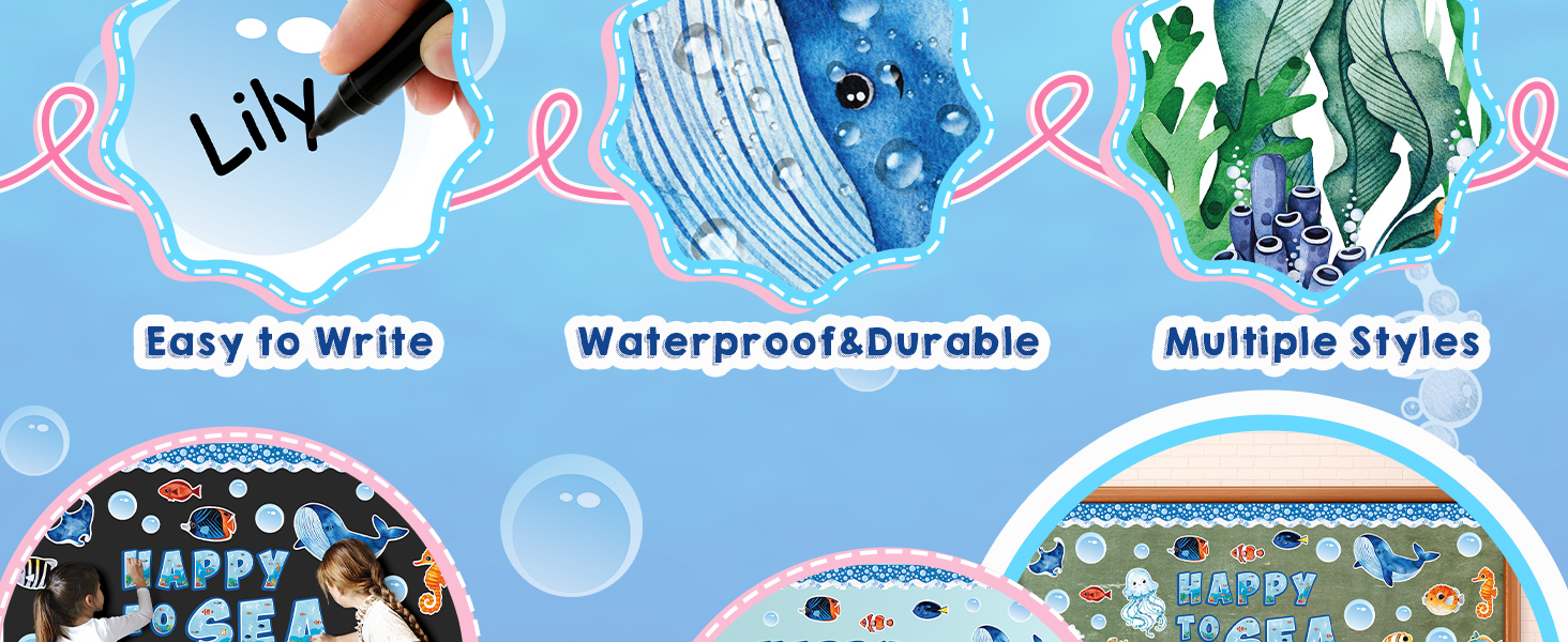 Amazon.com: JarThenaAMCS 112Pcs Ocean Fish Bulletin Board Decor Set ...