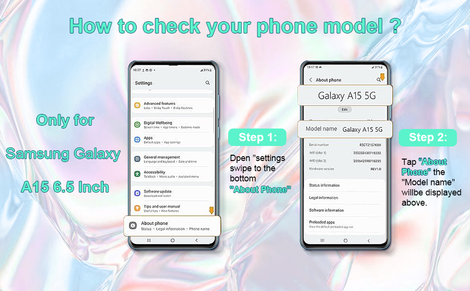 Amazon.com: ACKETBOX for Samsung Galaxy A15 5G 6.5" Case,3 Layer Rugged Durable Shockproof Case ...