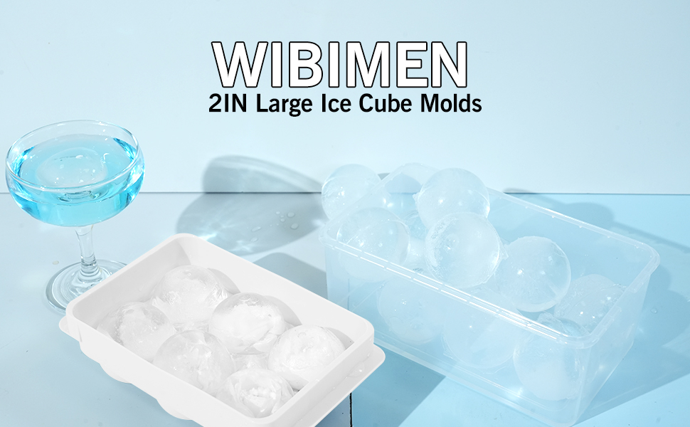 Amazon.com: WIBIMEN Large Ice Cube Molds, Big Round Whiskey Ice Cube Trays for Freezer, Easy to ...