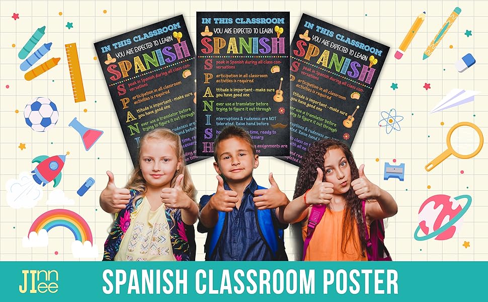 Amazon.com: Jinniee Spanish Class Rules Poster - Classroom Expectations ...