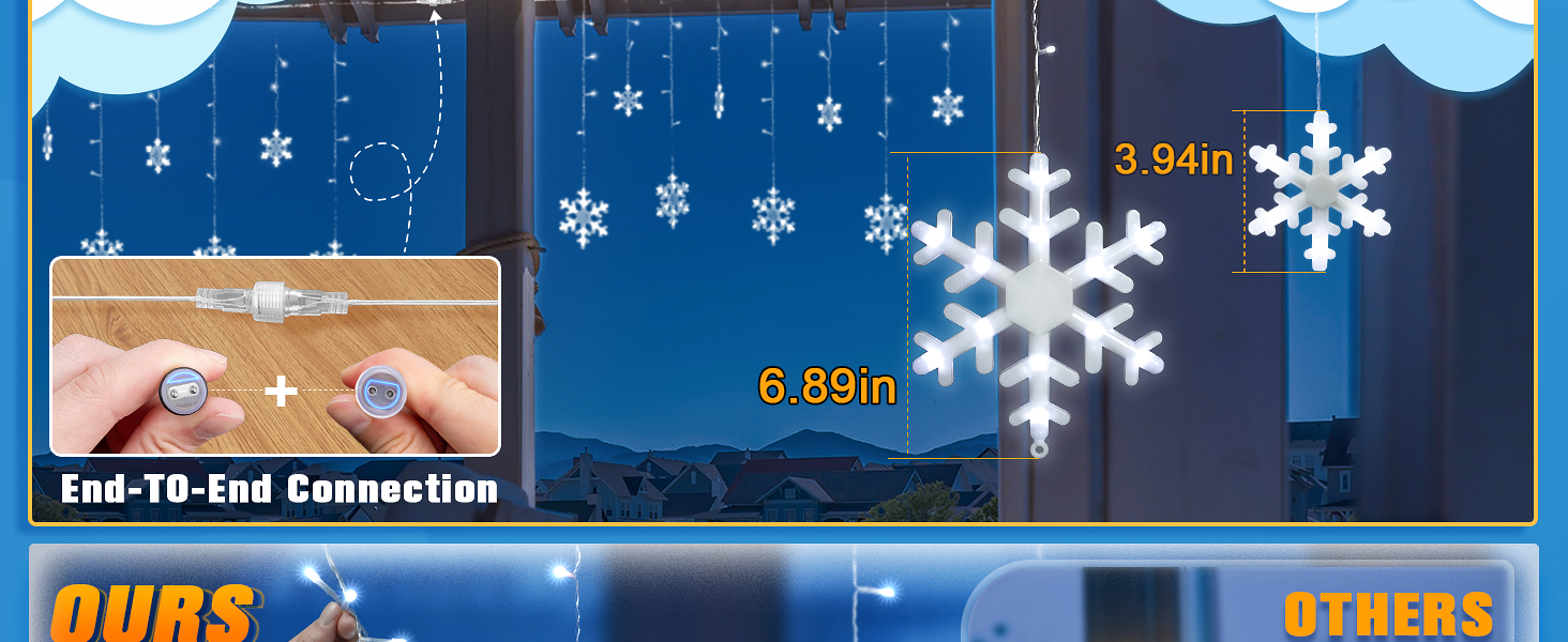 Amazon.com: Aulanto Christmas Snowflake Lights, 14 Drops Cool White 11 ...