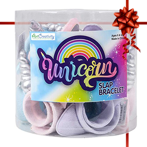 Amazon.com: ArtCreativity Plush Unicorn Slap Bracelets for Kids, Set of 12, Cute Slap Bands for ...