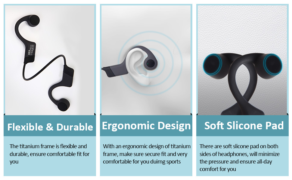 Amazon.com: Bone Conduction Headphones, Open-Ear Wireless Bluetooth 5.3 ...