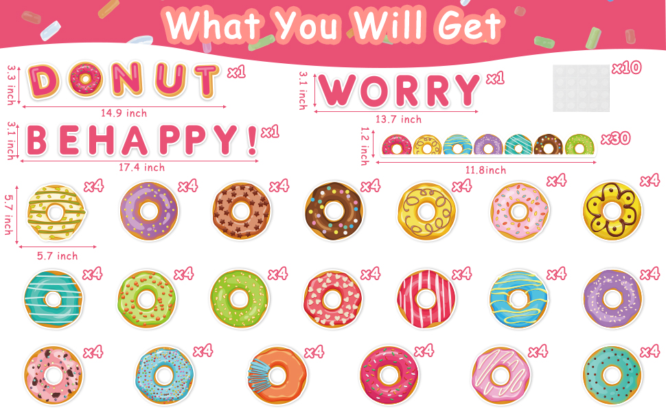 Amazon.com : Haooryx 138Pcs Back To School Donuts Cutouts Bulletin ...