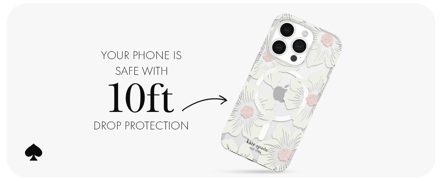 Amazon.com: Kate Spade New York iPhone 15 Pro Case, Compatible with MagSafe - Hollyhock Cream ...