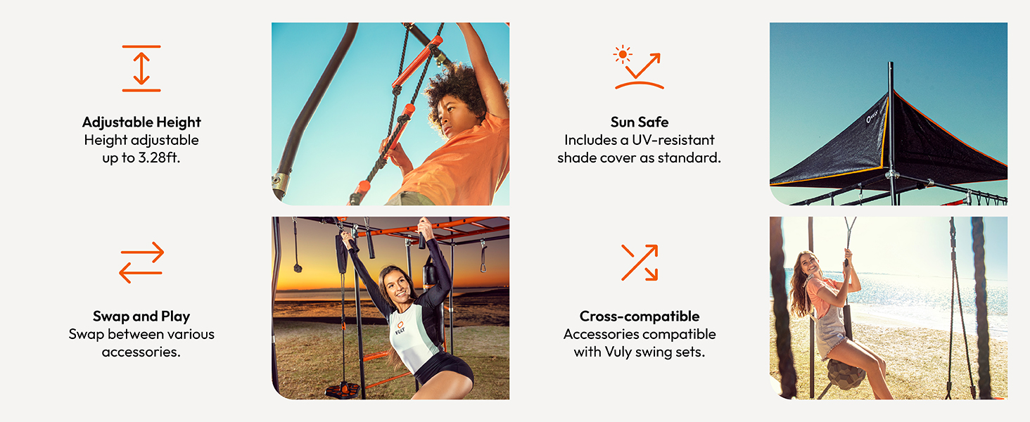 Amazon.com: Vuly Adventure Quest Monkey Bars Extra Large Playset & Jungle Gym with Powder Coated ...