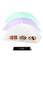 Amazon.com: Lauon Large Food Cover,6 Pack Mesh Food Tent,17"x17",White Nylon Covers,Pop-Up ...