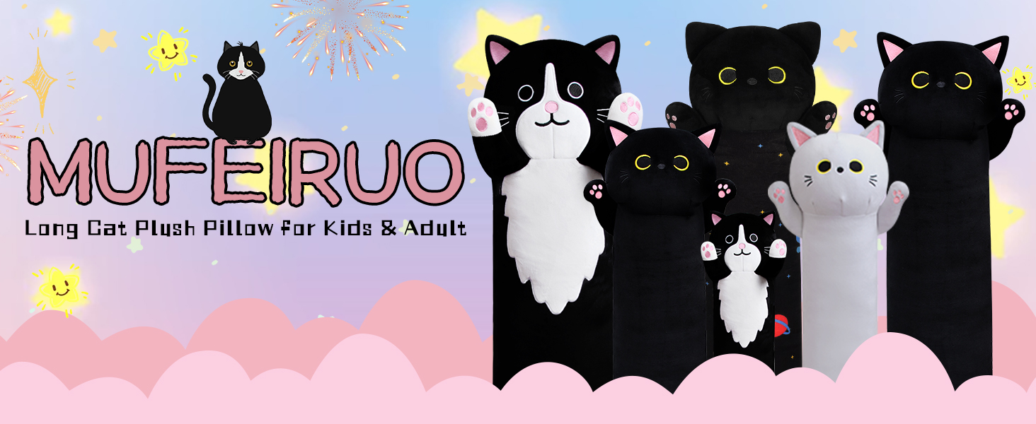 Long Cat Plush Long Cat Stuffed Animals, 40.5" Cute Long Cat Body ...