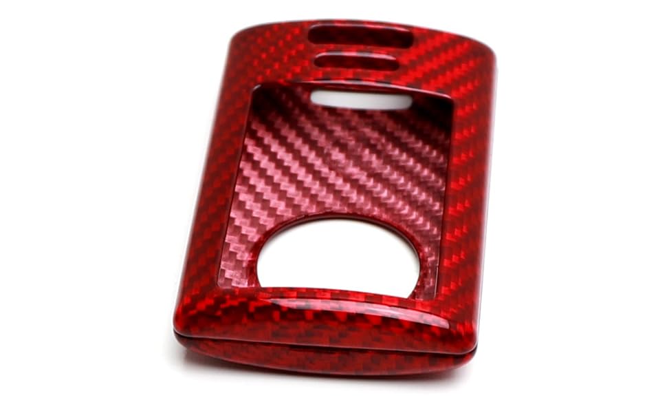 Amazon.com: iJDMTOY Real/Genuine Gloss Red Carbon Fiber Key Fob Shell ...
