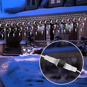 Icicle Outdoor Christmas Lights,10M/33FT 270 LED Icicle Lights with 45 ...