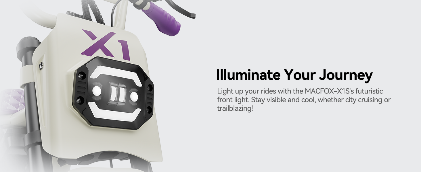 Amazon.com : MACFOX Newest X1S Electric Bike, Ebike 500W/48V/10.4Ah, 20" Fat Tire Electric ...