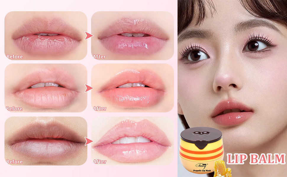 Amazon.com : 4 Pcs Honey Lip Balm, Bee Lip Balm Honey Pot,Moisturizing Lip Mask Overnight ...