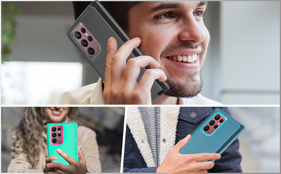 Amazon.com: HONG-AMY for Samsung Galaxy S22 Ultra Case with Self Healing Flexible TPU Screen ...