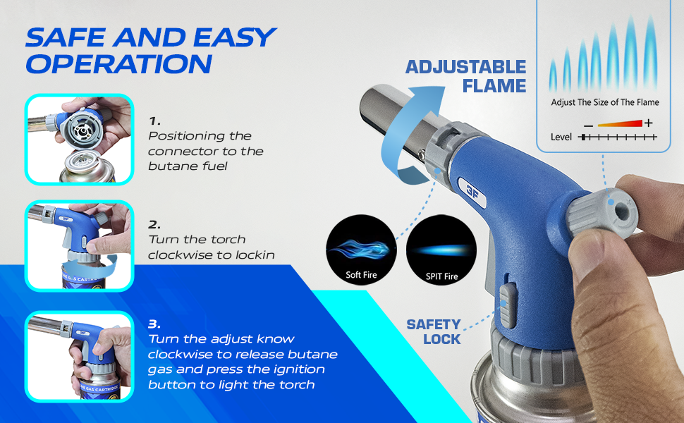 Amazon.com: 3F Culinary Professional Torch + 4 Butane Canisters ...