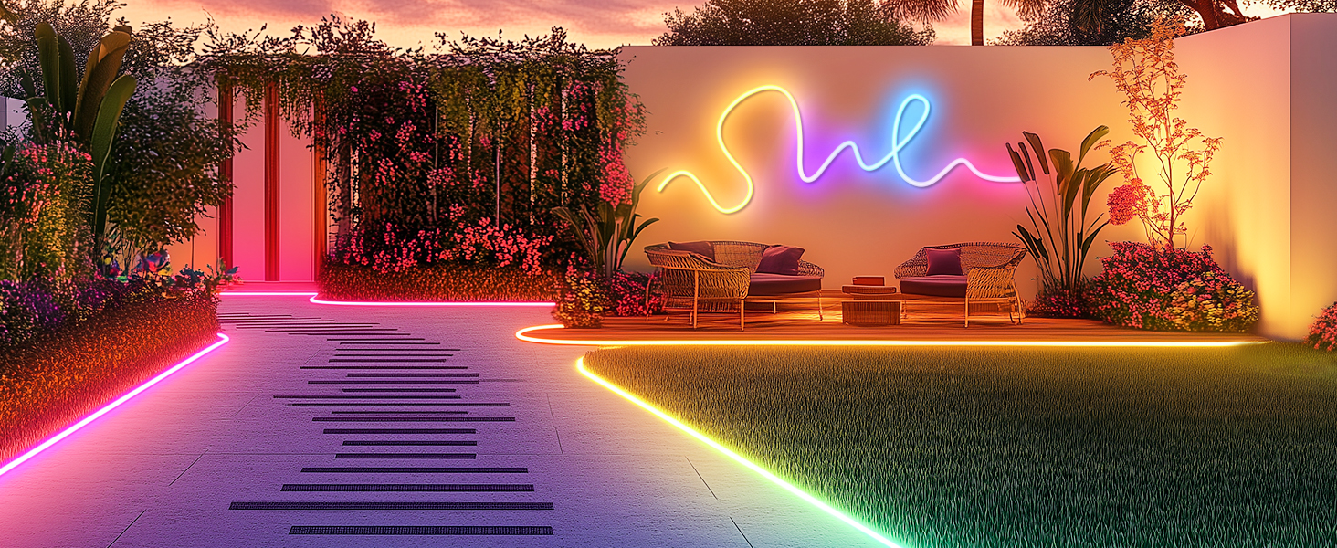 Amazon.com: Neon Rope Lights, 10ft Smart RGB+IC LED Strip Lights with ...