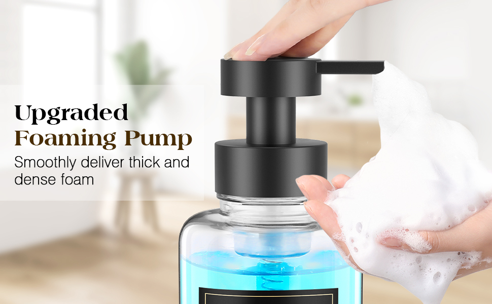 Amazon.com: Luxspire Foaming Soap Dispenser, Glass Foam Pump Soap Dispenser, Non-Slip Hand Soap ...