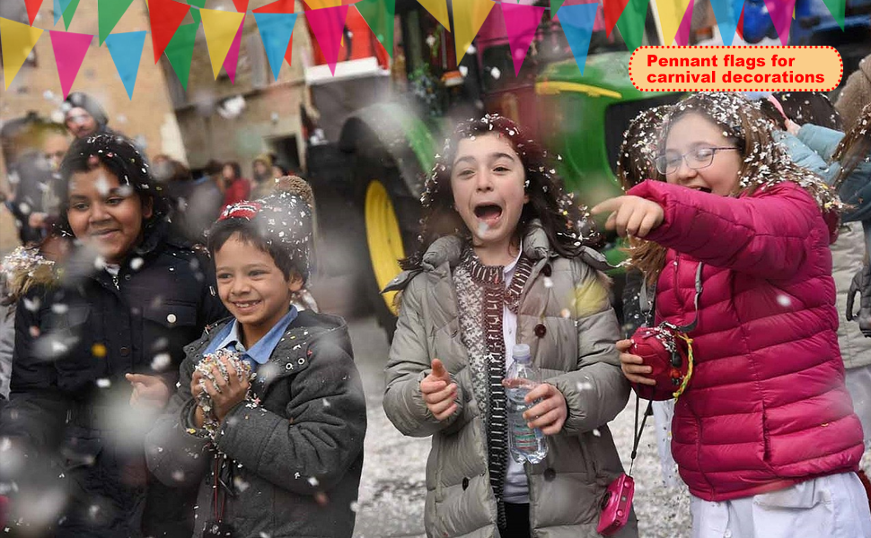 Amazon.com: Colorful Pennant Banner Flags Qifuyeah 300pcs Multicolor ...