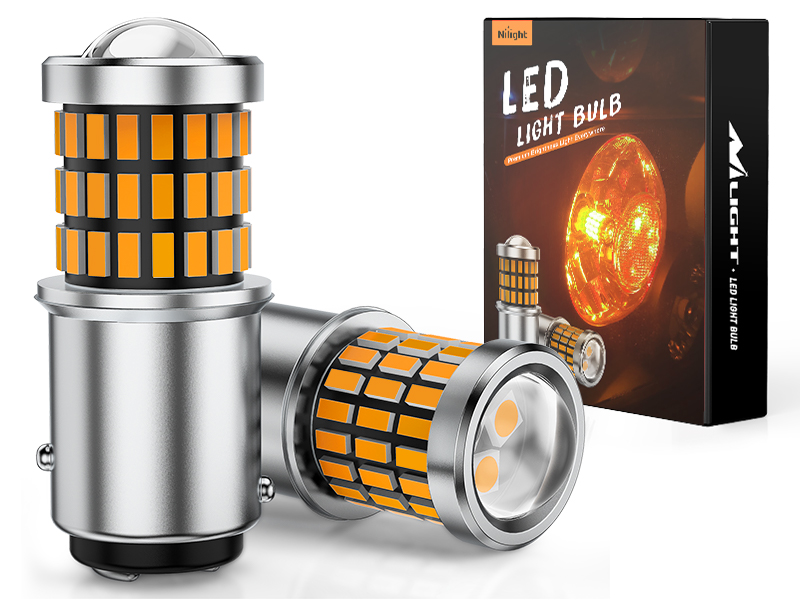Amazon.com: Nilight 1157 LED Bulb 2PCS 57LED Amber Yellow 2057 2357 BAY15D 7528 Front Rear Turn ...