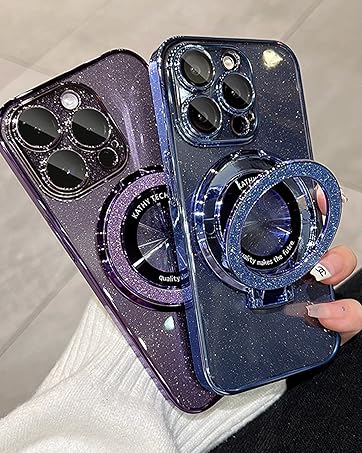 Amazon.com: aowner Magnetic Case for iPhone 14 Pro Glitter Case, Luxury Plating Cute Bling with ...