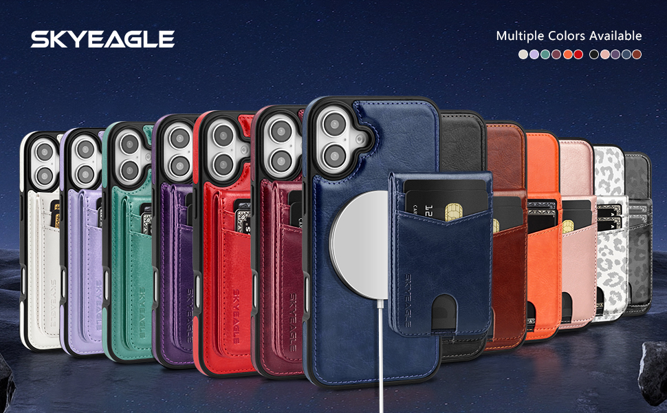 Amazon.com: SkyEagle Compatible Magsafe 2 in 1 Detachable iPhone 16 Wallet Case with Card Holder ...