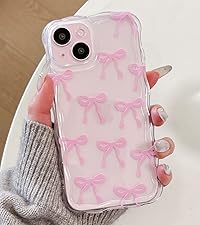 Amazon.com: QLTYPRI Compatible with iPhone 15 Case, Cute Curly Wave Frame Clear Case for Girls ...
